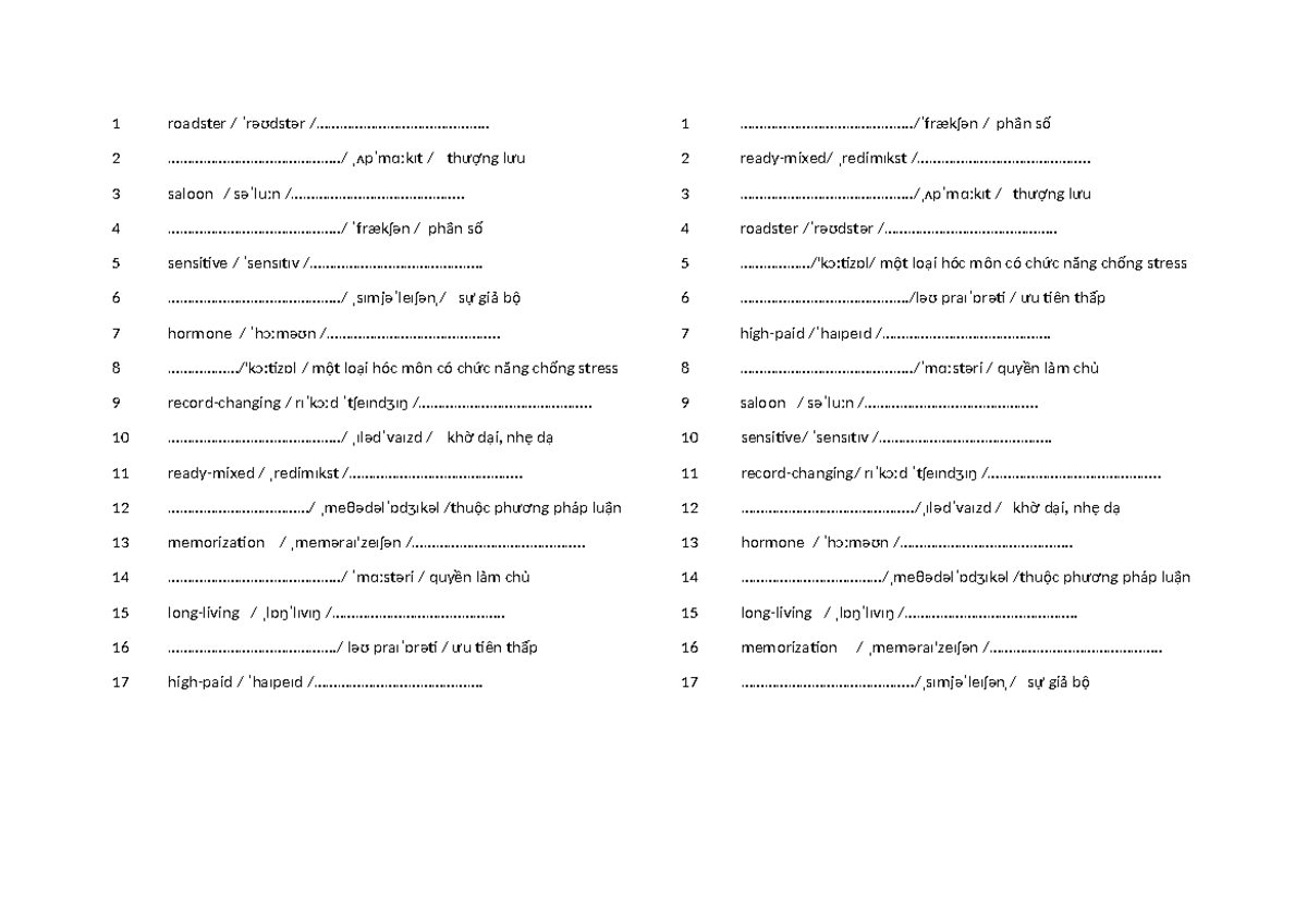 Lesson 1 - Vocabulary and Concepts Review for Test - Studocu