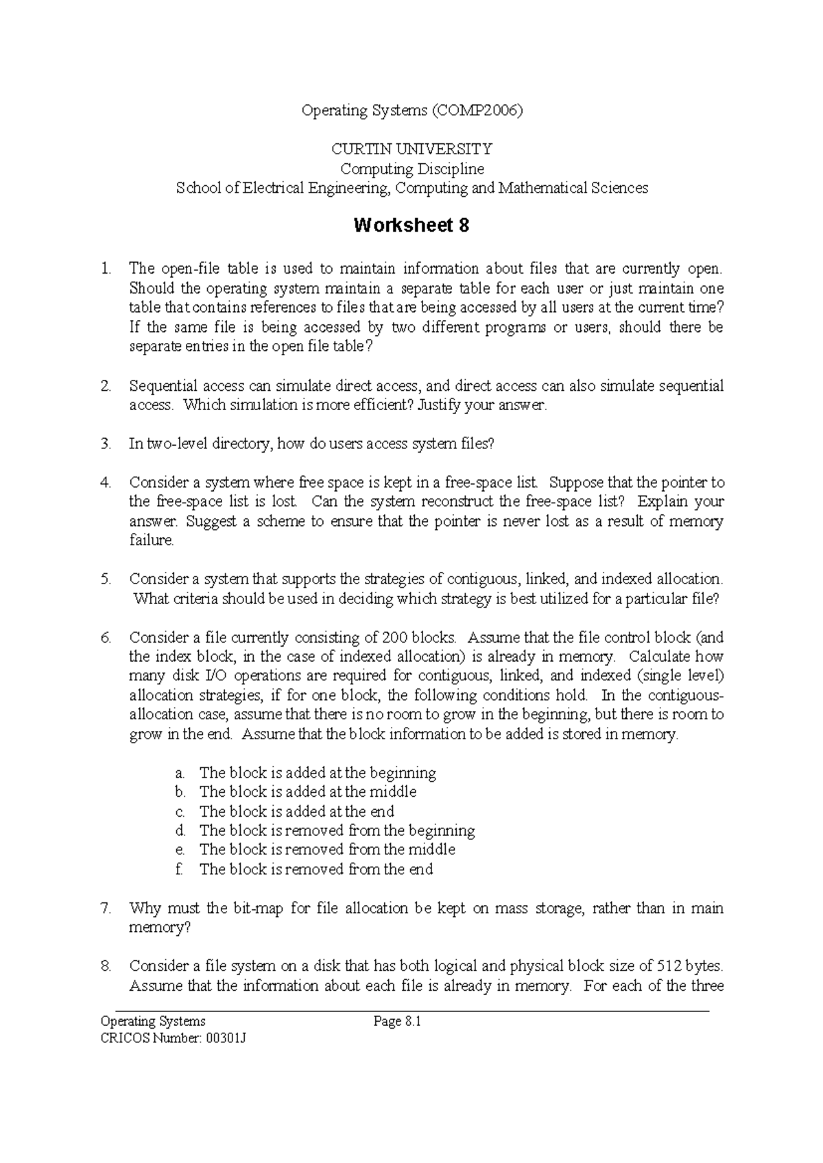 Worksheet 8 - File Management Concepts (COMP2006) - Studocu