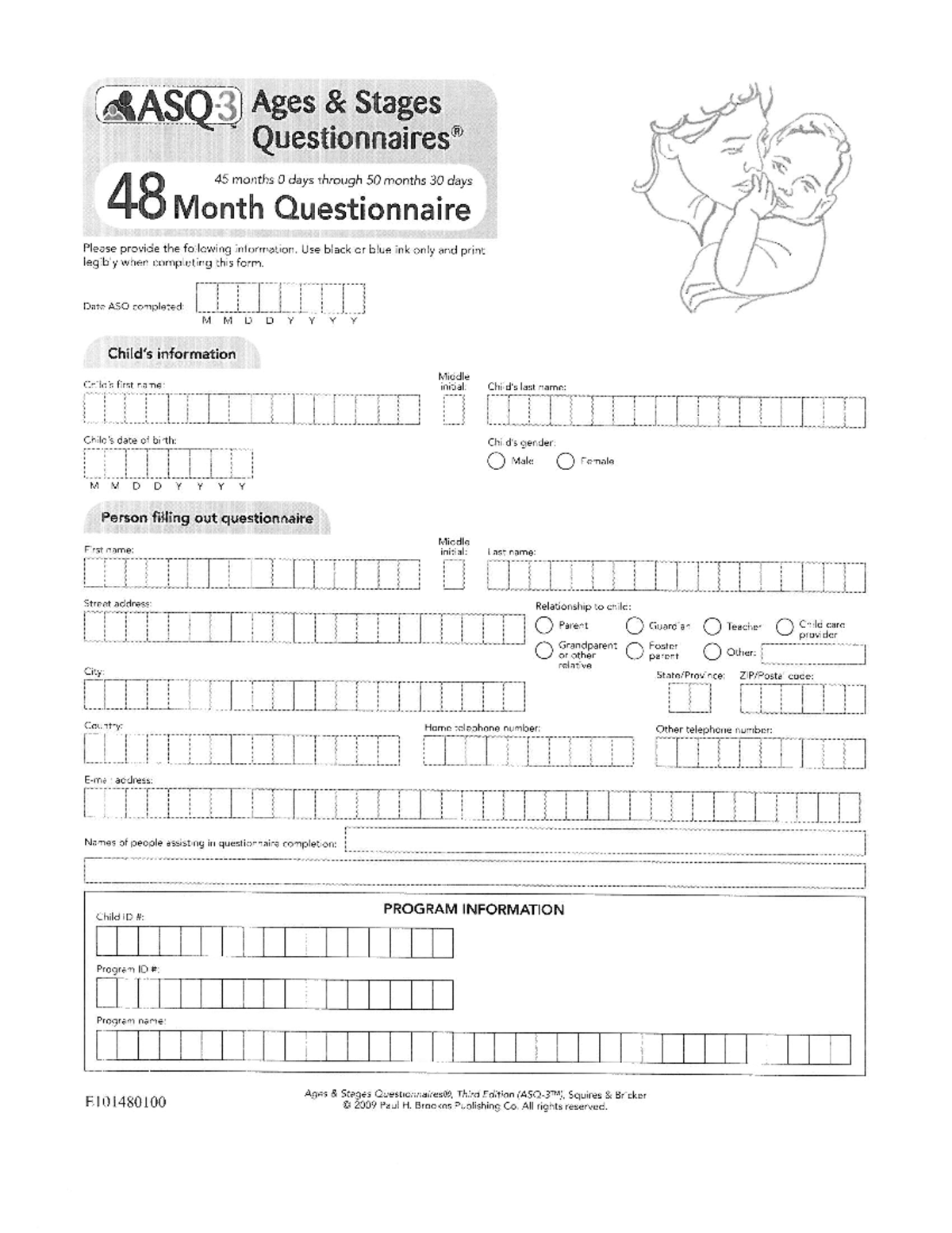 ASQ 3 48-Month Child Assessment Questionnaire and Guidelines - Studocu