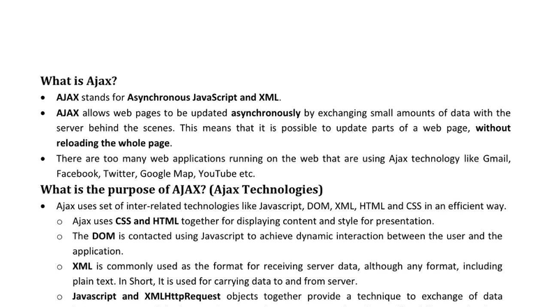 Ajax - Web Engineering AJAX Lecture Notes - Studocu