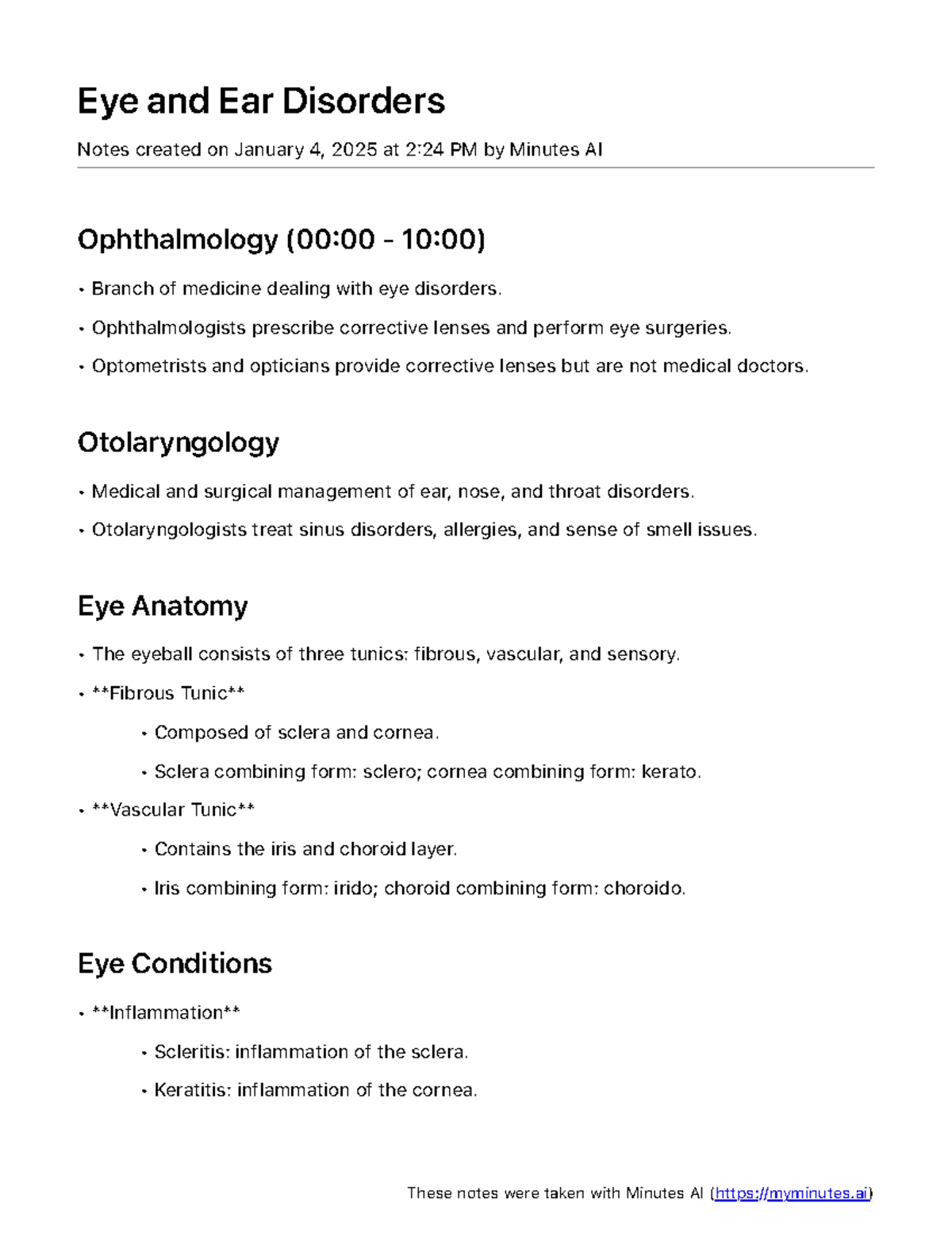 Eye and Ear Disorders - Study Guide - Eye and Ear Disorders Notes ...