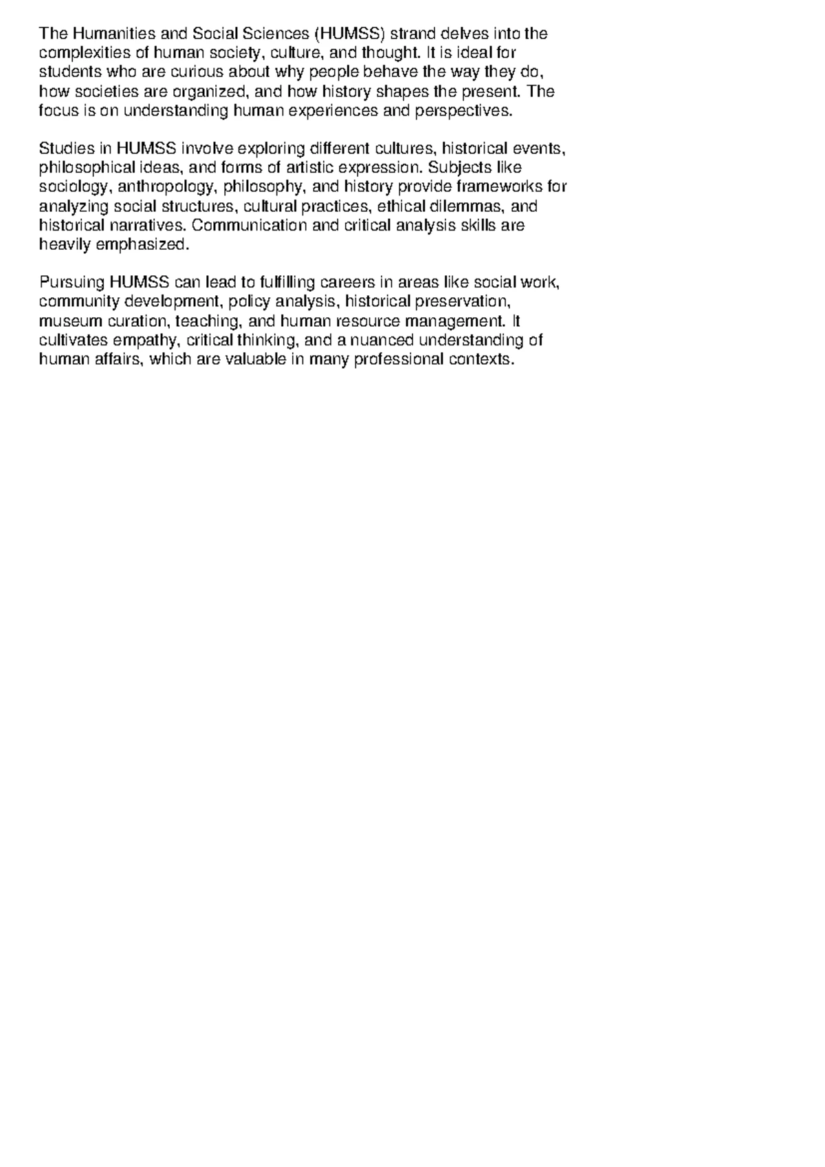 TVL Strand Overview: Vocational Training & Career Pathways - Studocu