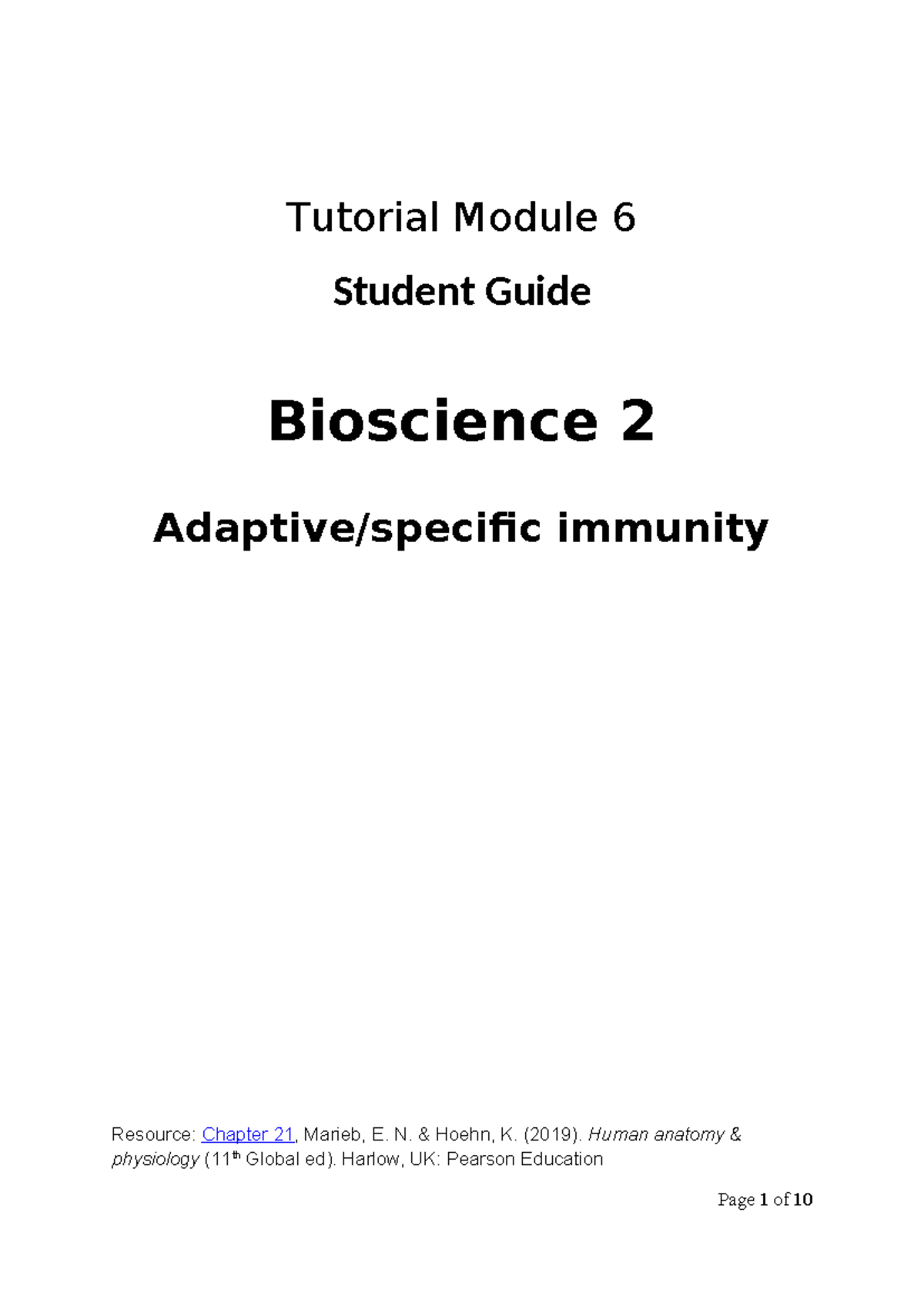 Module 6 - Tutorial - Student Guide - Adaptive immunity (2)ff ...