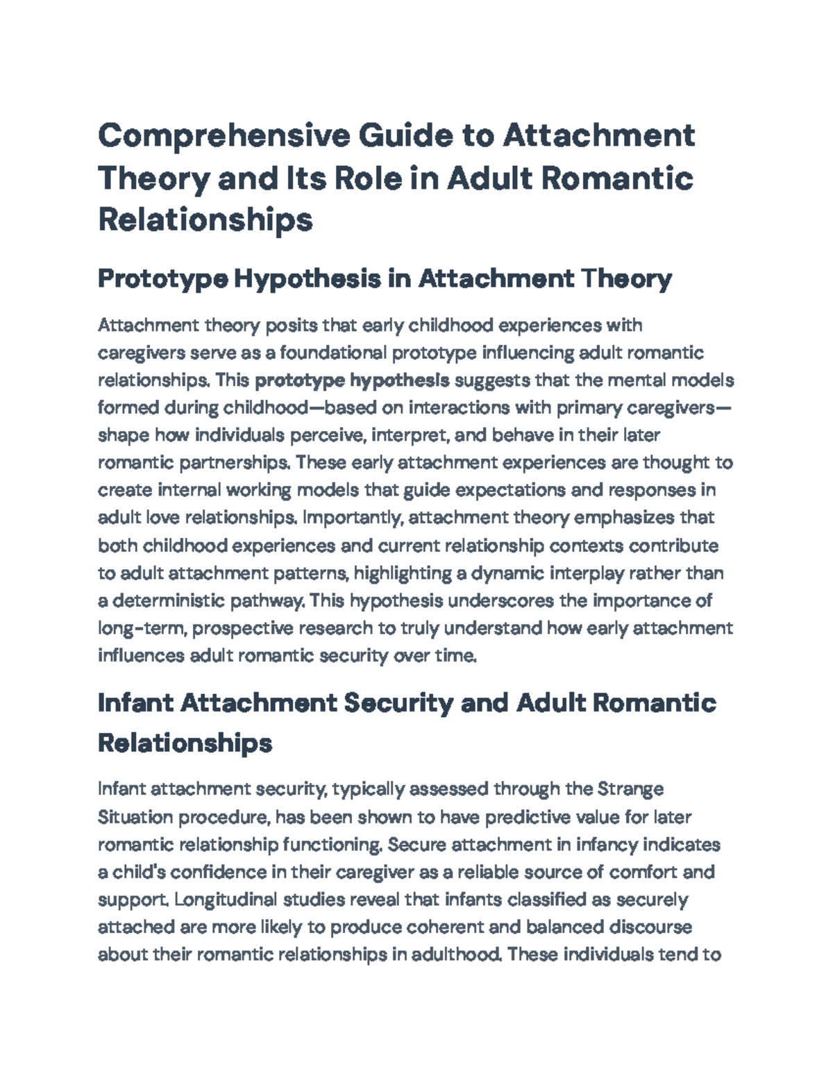 Comprehensive Guide to Attachment Theory in Adult Romantic ...