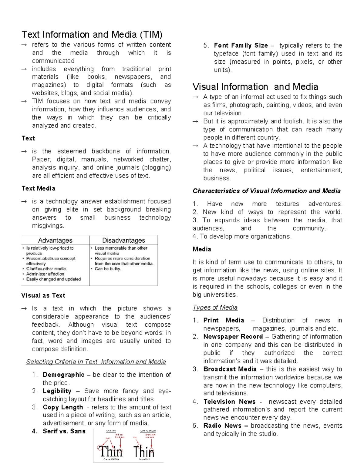 Text Information and Media (TIM): Understanding Visual Communication ...