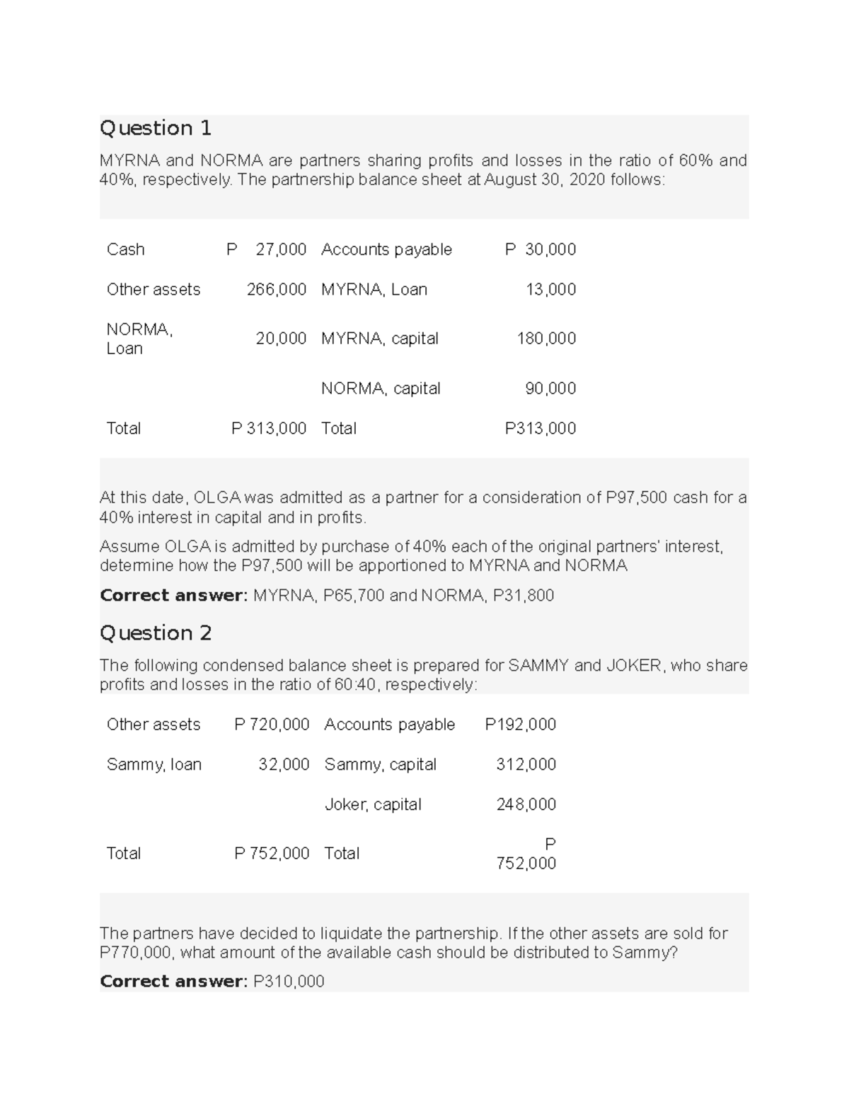 AFAR Partnership Drill: Profit Sharing & Capital Balances Analysis ...