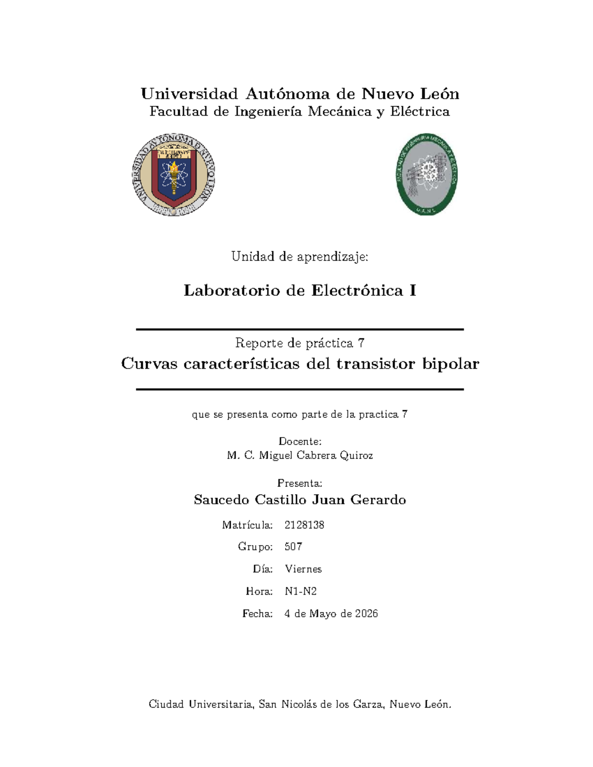 Reporte de Práctica 7: Curvas Características del Transistor BJT - AF4 ...