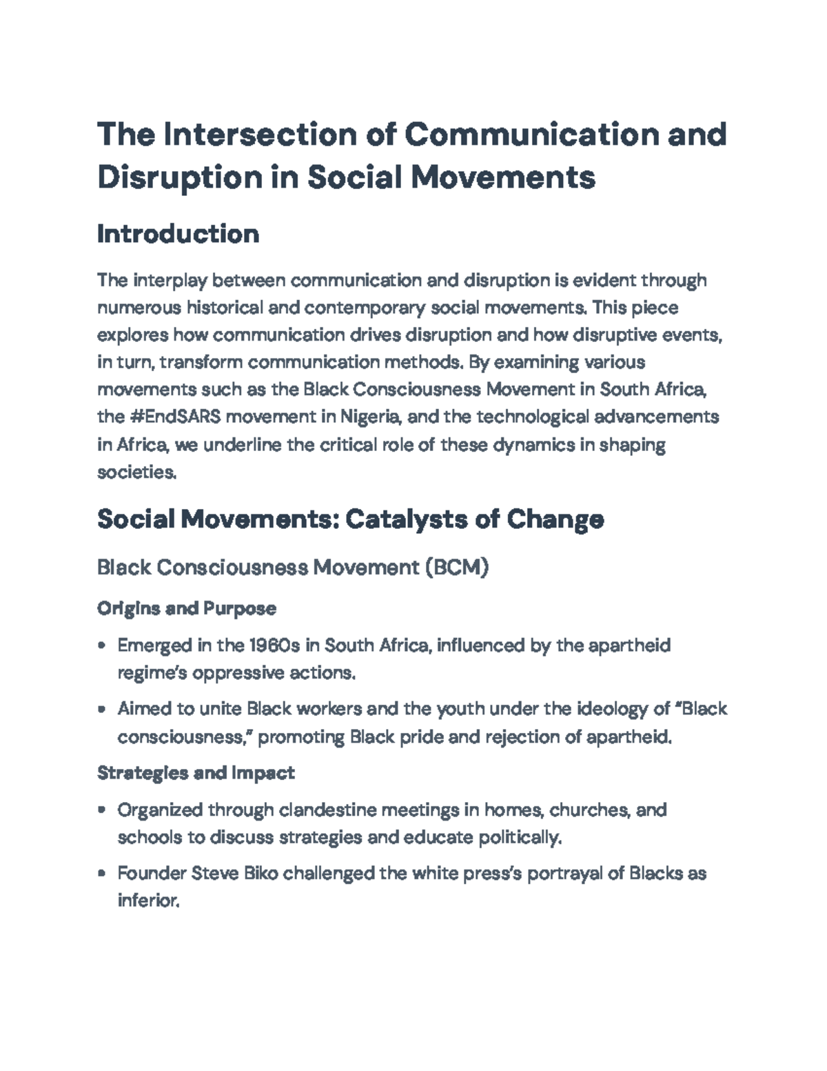 The Intersection of Communication and Disruption in Social Movements ...