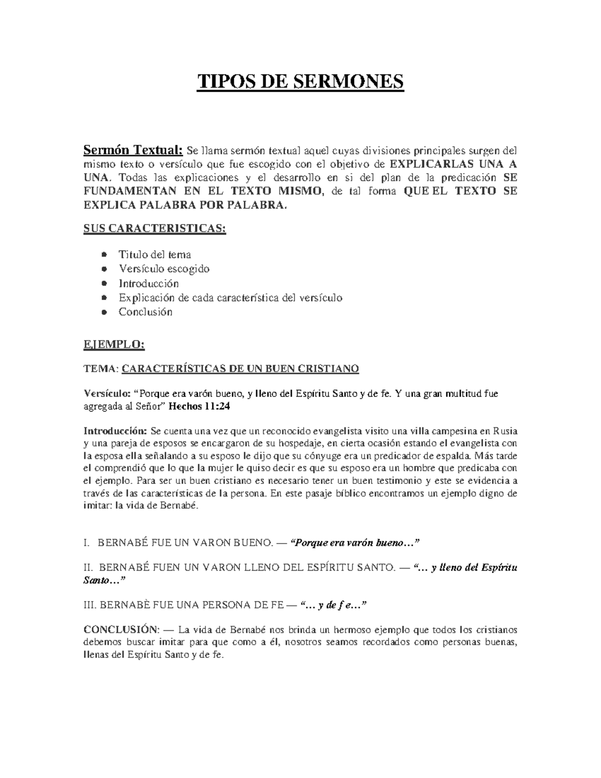 Lección 6 - Tipos de Bosquejos de Sermones - Studocu