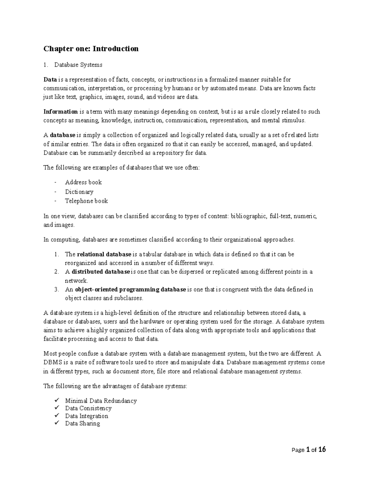 Chapter 1 - Introduction to Database Systems at Addis Ababa University ...