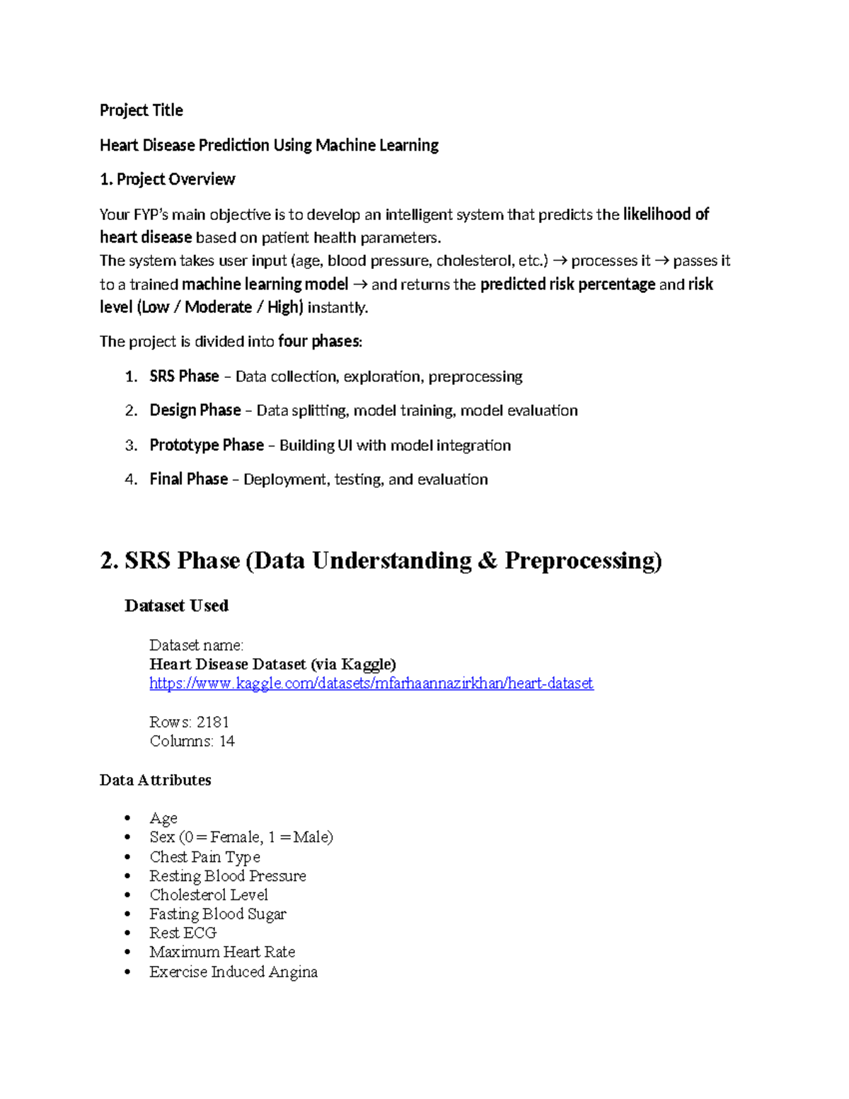 Heart Disease Prediction Project (ML) - Final Report - Studocu