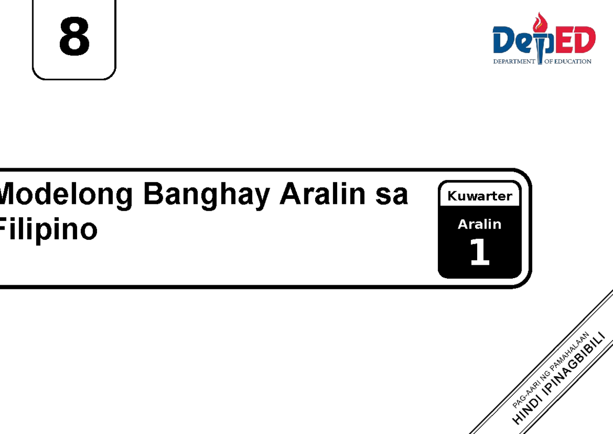Q1 LE Filipino 8: Modelong Banghay Aralin sa Unang Linggo - Studocu
