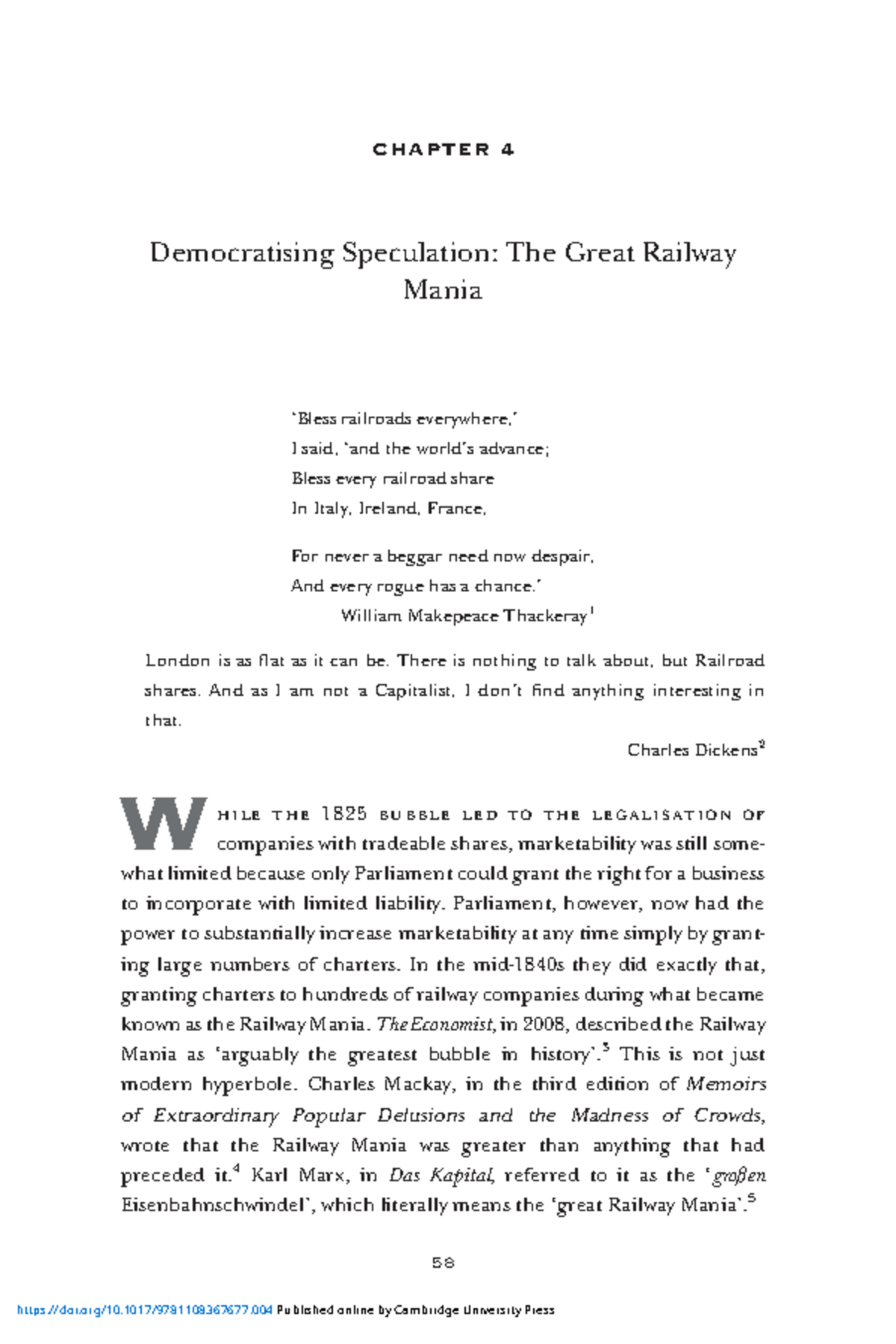CHAPTER 4: Democratising Speculation - The Great Railway Mania - Studocu