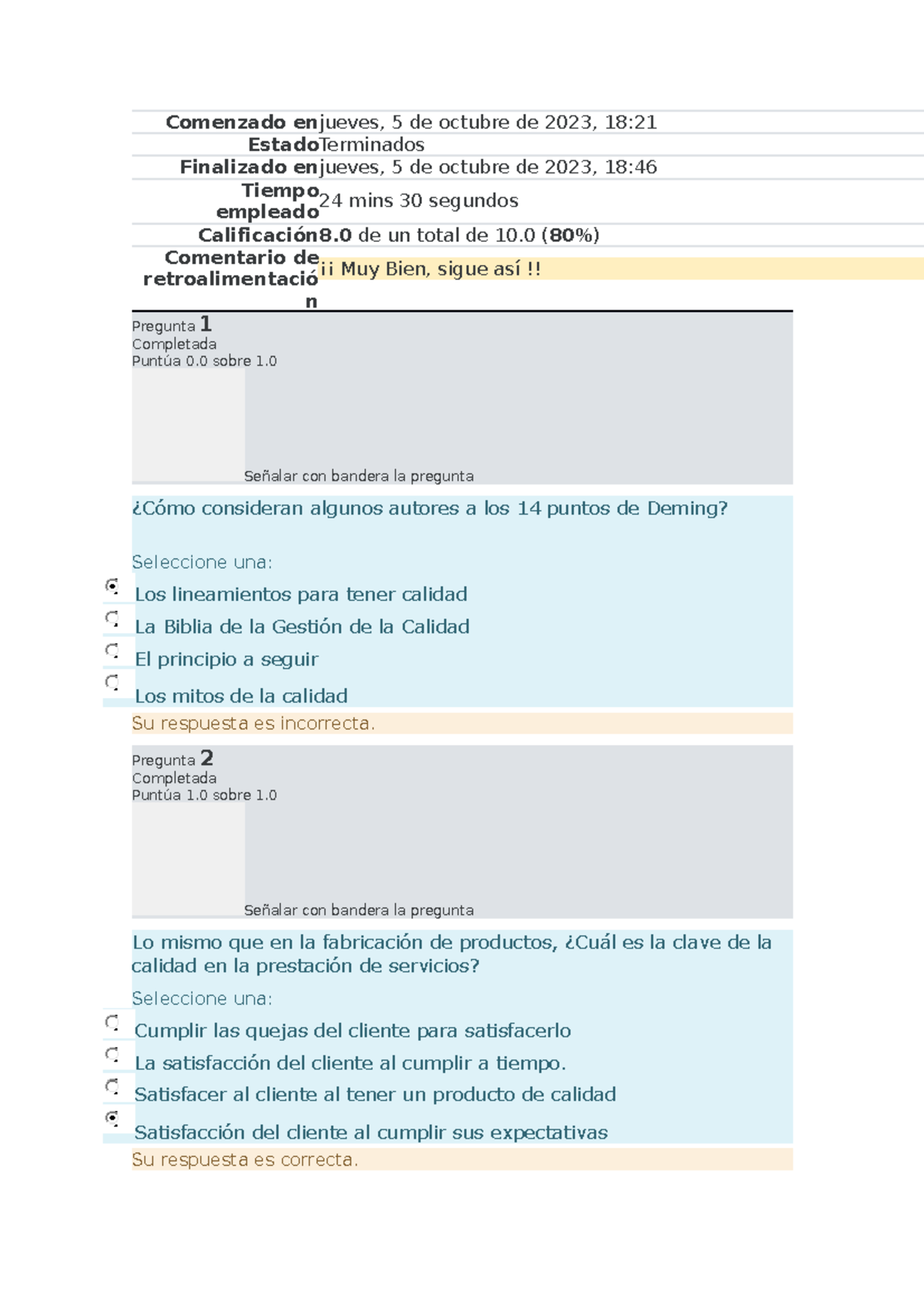 Primer parcial segunda vuelta - Comenzado enjueves, 5 de octubre de 2023, 18: EstadoTerminados ...