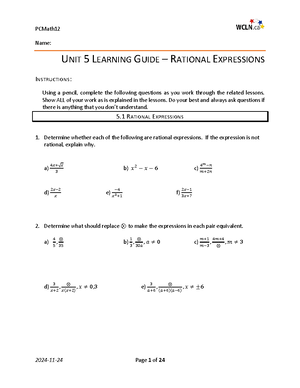 Pre-Calculus - Grade: 12 - High School - Canada - Studocu