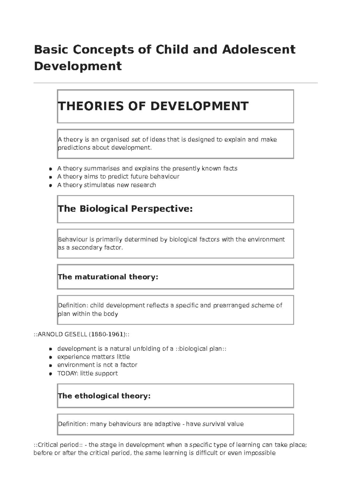 Basic Concepts of Child & Adolescent Development - Key Theories ...