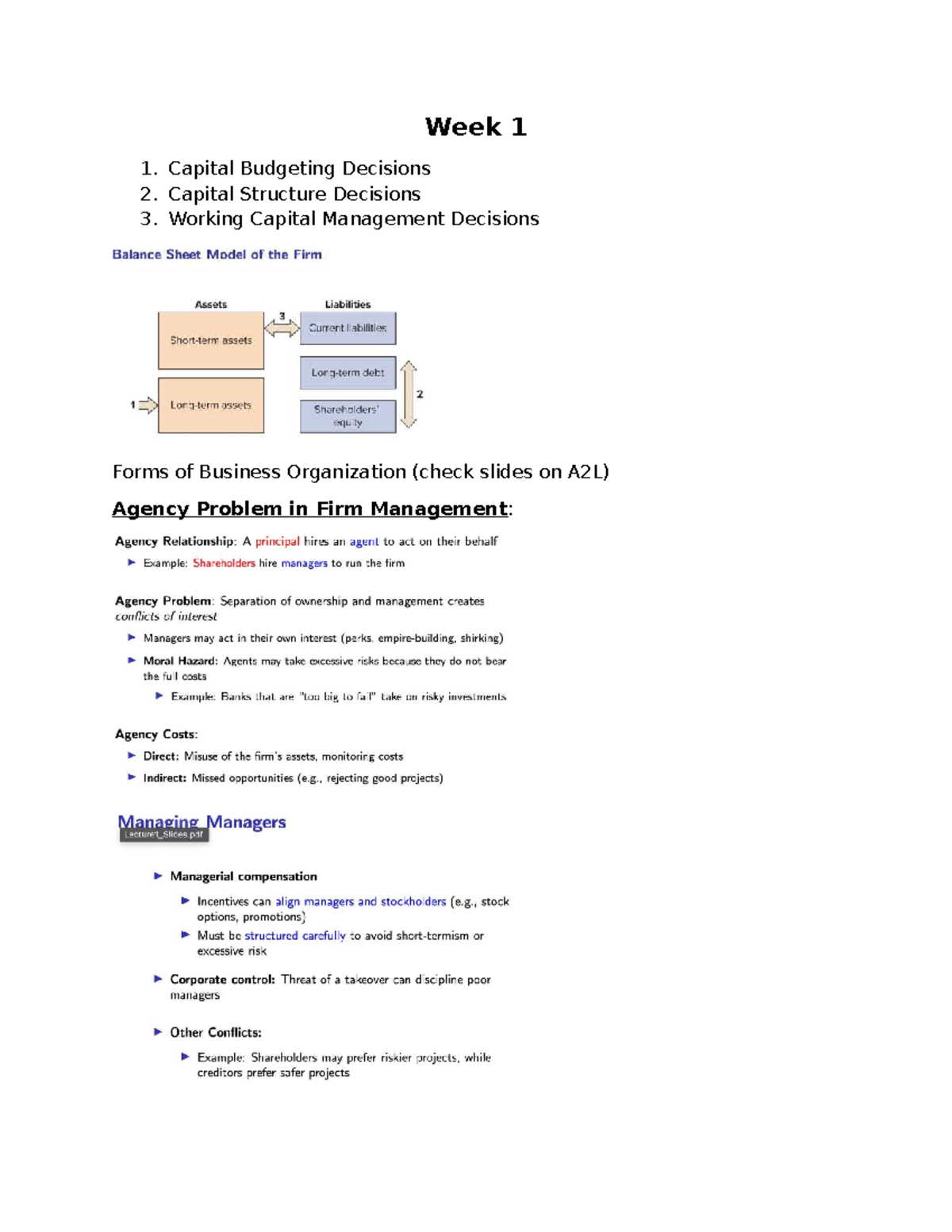 2FA3 Week 1: Capital Budgeting & Financial Management Overview - Studocu