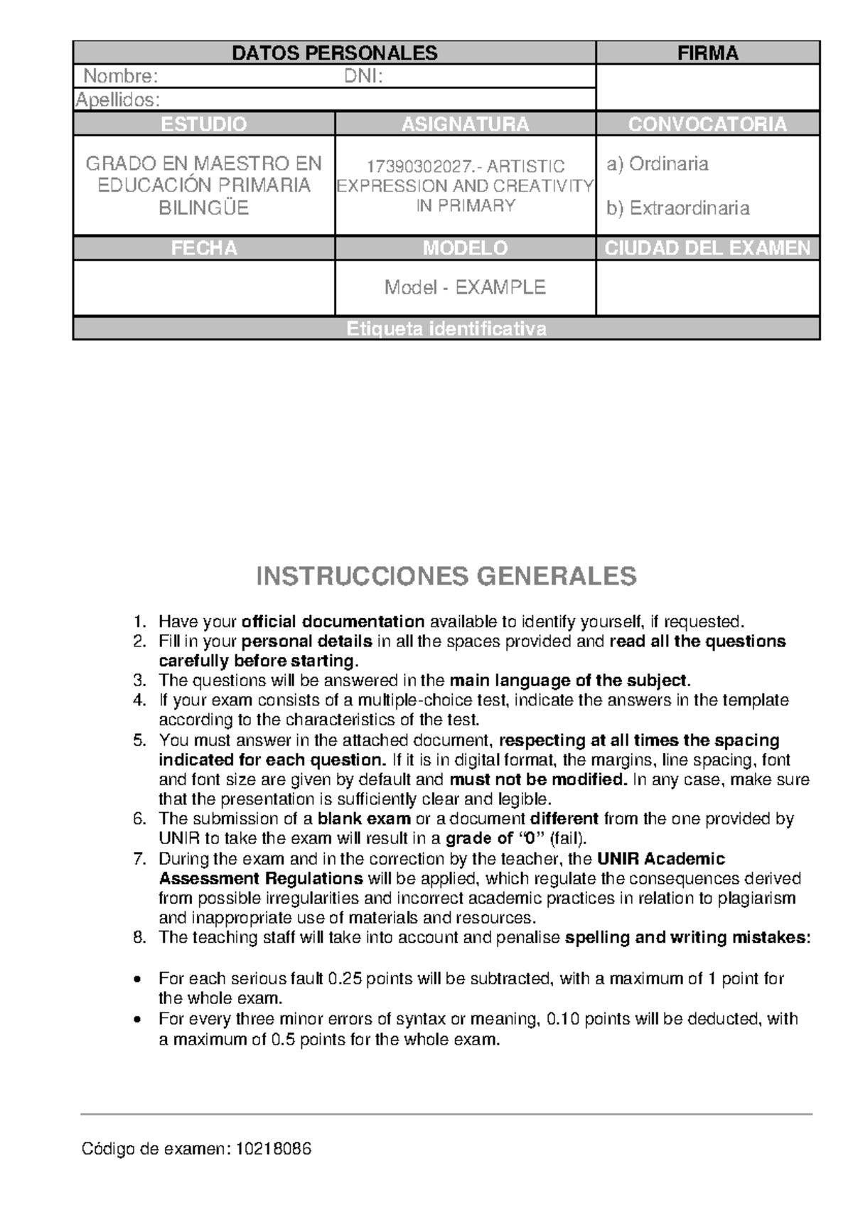 EXAM Model: Artistic Expression & Creativity in Primary Education ...