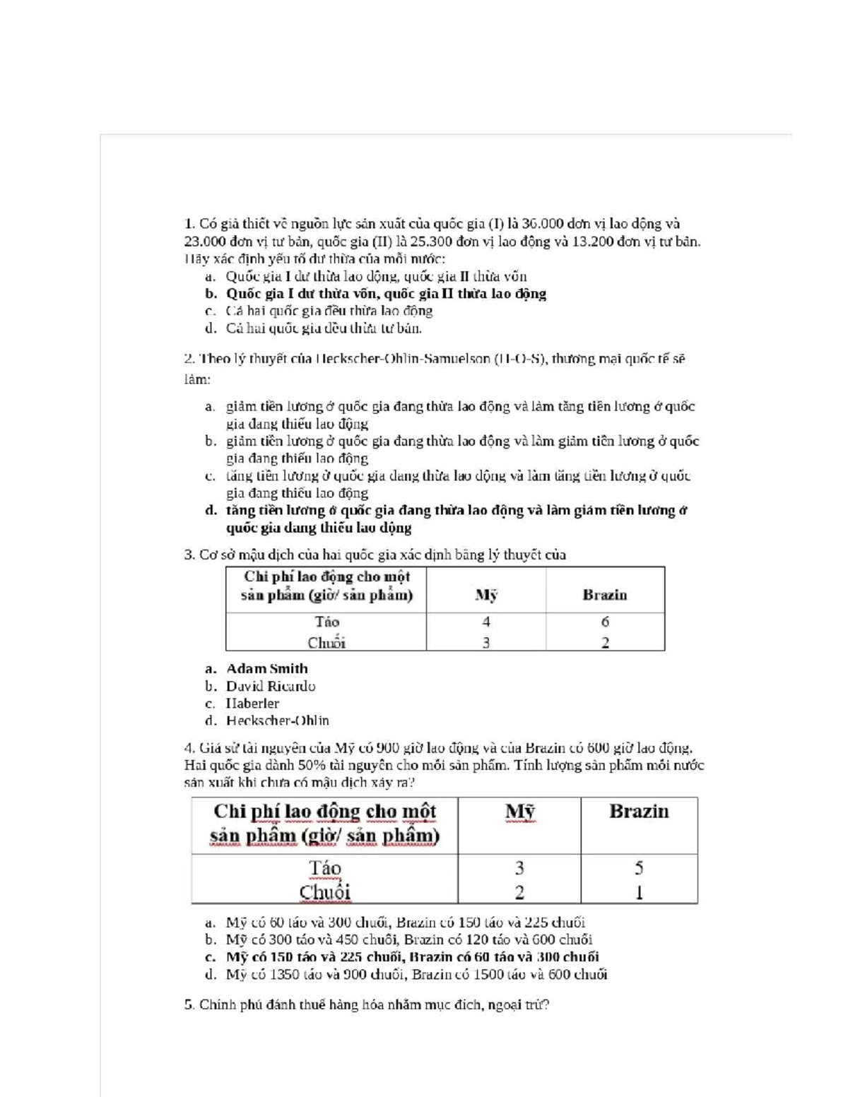 Tổng hợp lý thuyết thương mại quốc tế và bài tập ứng dụng (Qhektqt - 123) - Studocu