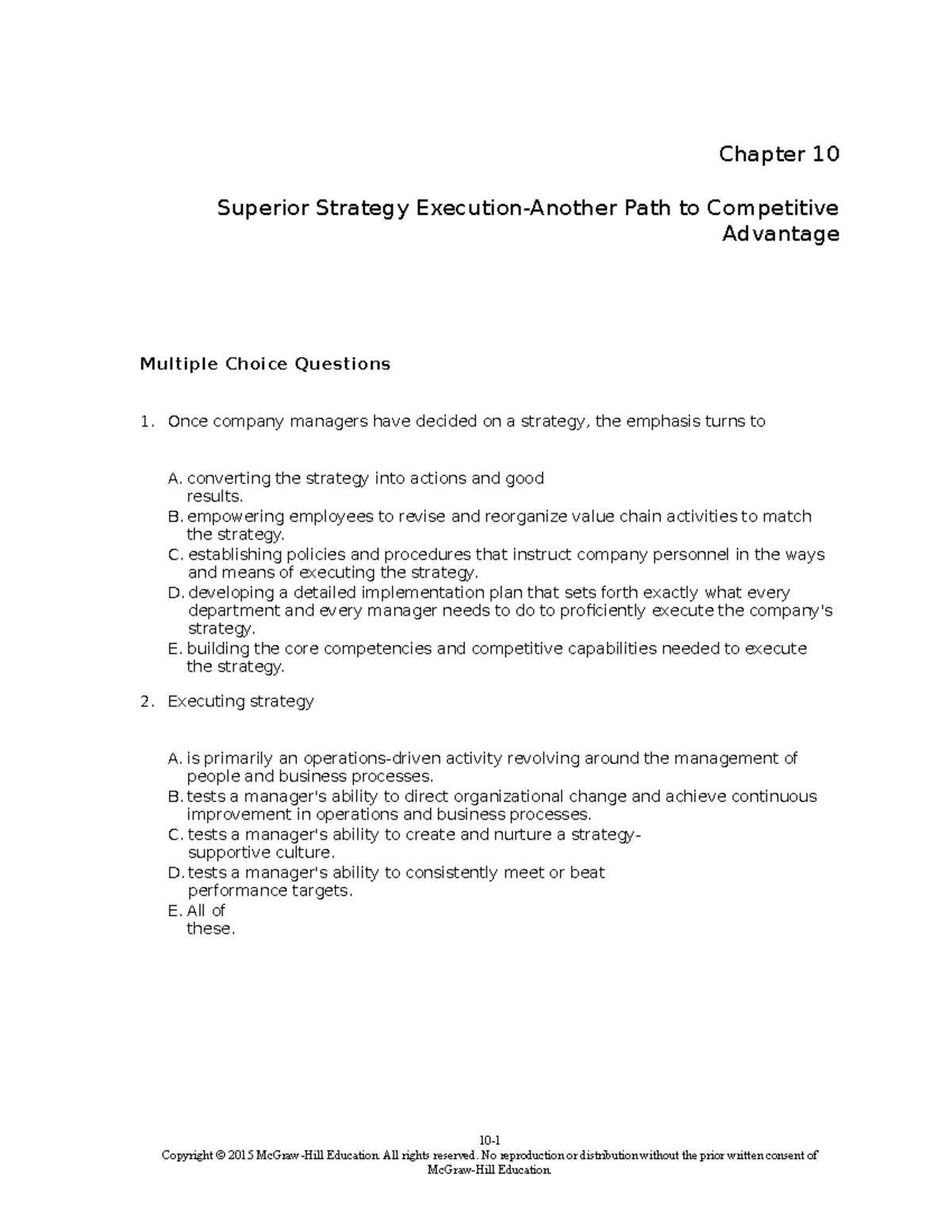 Chapter 4 - Evaulating a Company's Resources, Capabilities and Competitiveness - Chapter 04 ...