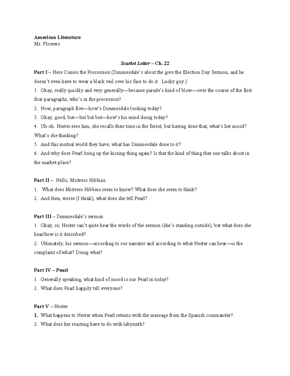 '20-Ch. 22-24-Scarlet-HW Questions - American Literature Mr. Flowers ...