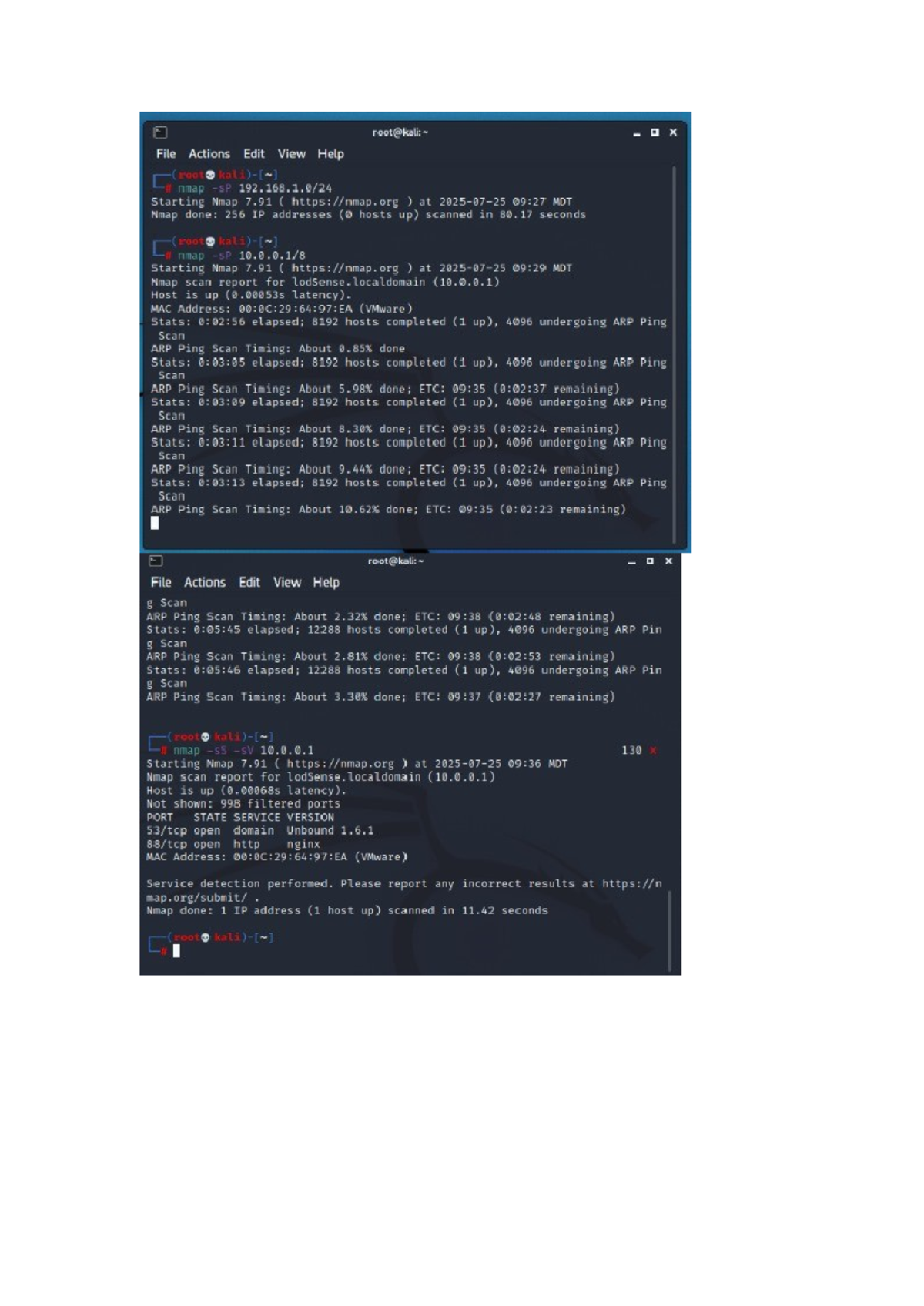 Nmap 7.91 Scanning Report and Wireshark Screenshots - Studocu