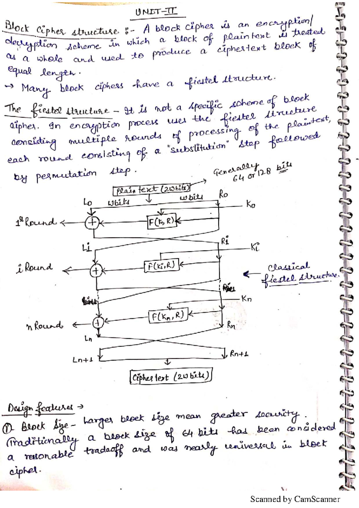 Block Cipher Structures: An Overview of DES and AES in ISS Unit 2 - Studocu