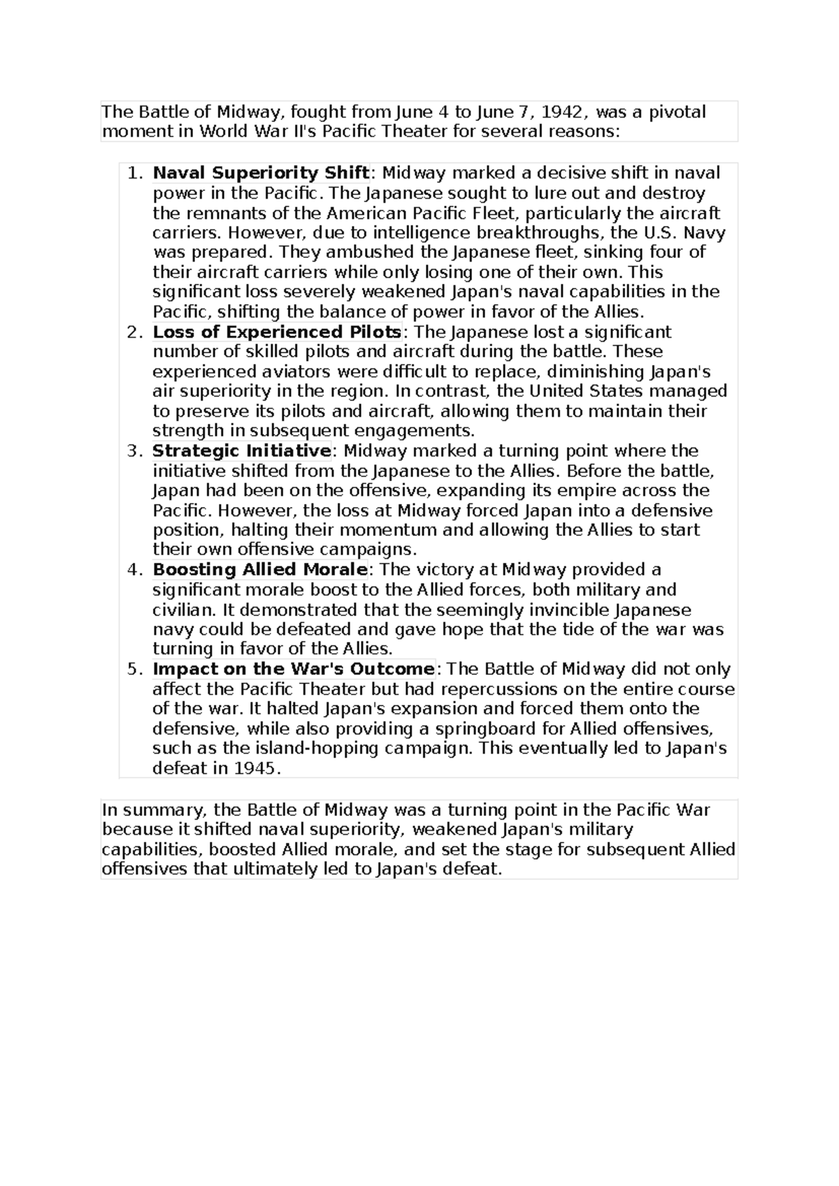 "Turning Point of WWII: The Strategic Impact of the Battle of Midway ...