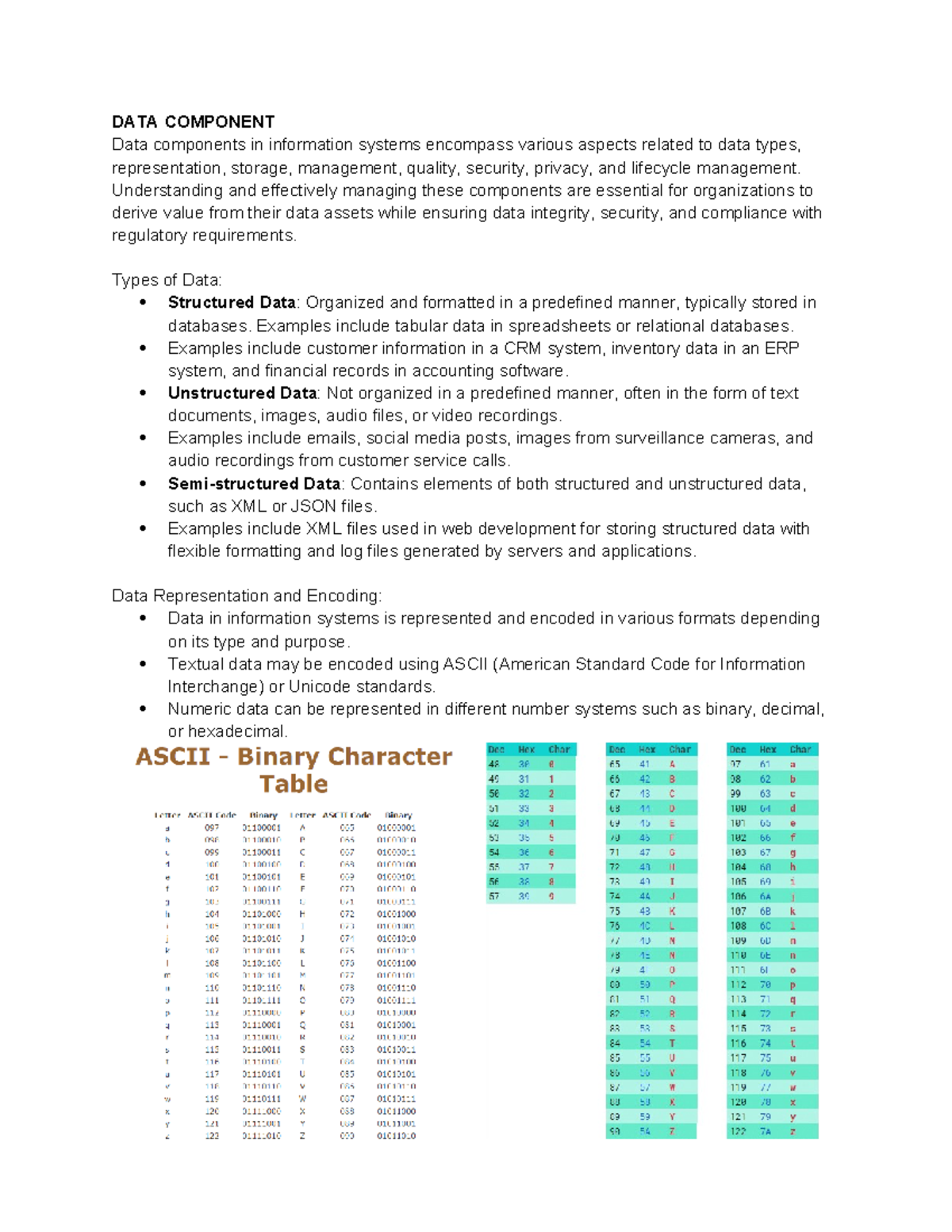 ISOM 101: Data and Network Components Overview - Studocu