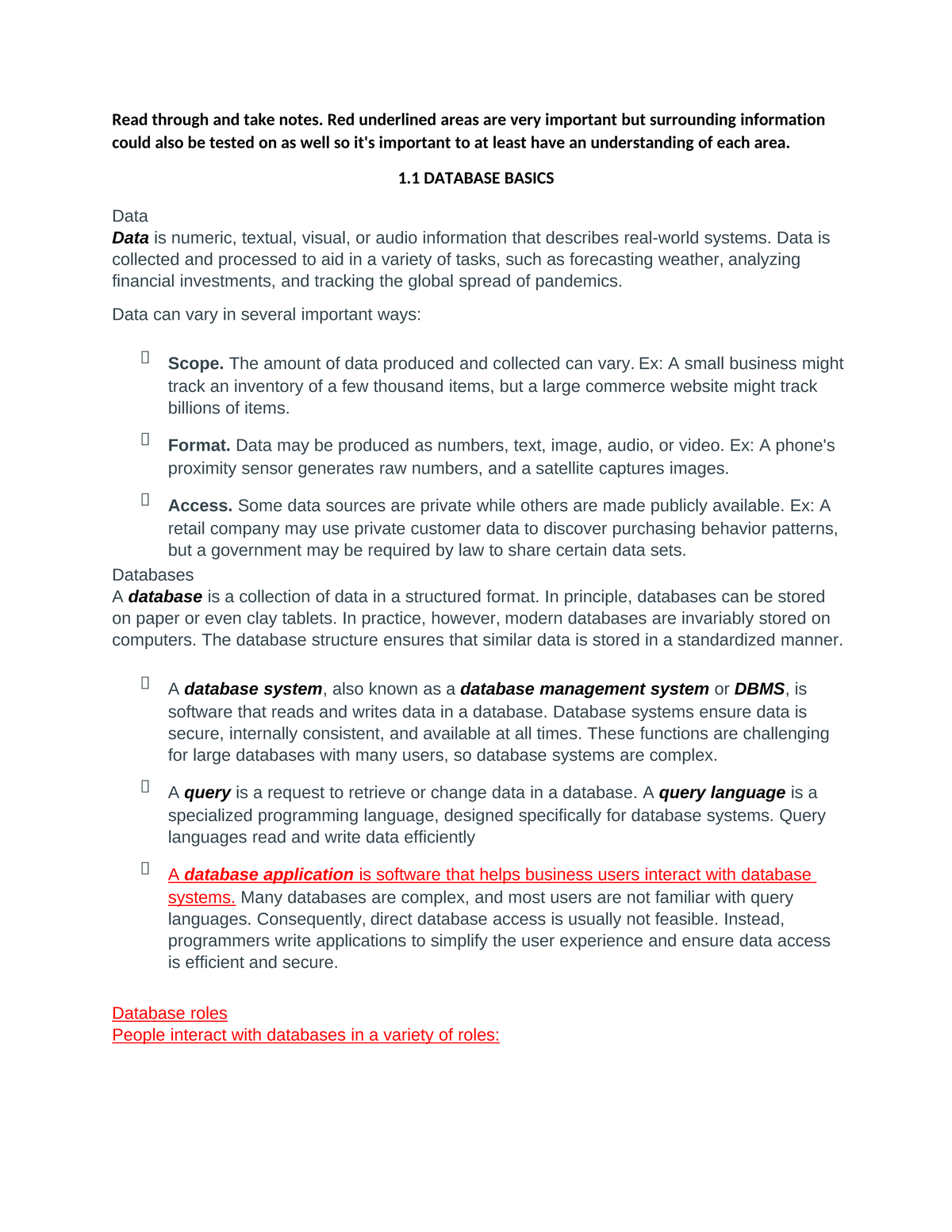 Data Management (CSDM 101) - Comprehensive Course Study Notes - Studocu