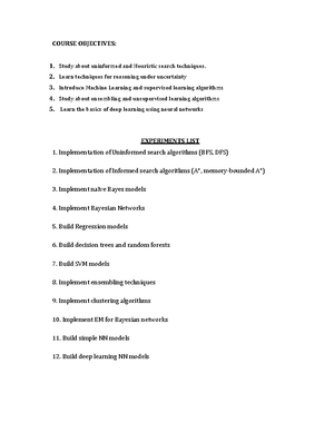 AIML Final LAB Manual PDF - AIM: TO IMPLEMENT UNINFORMED SEARCH ALGORITHMS USING BFS. ALGORITHM ...