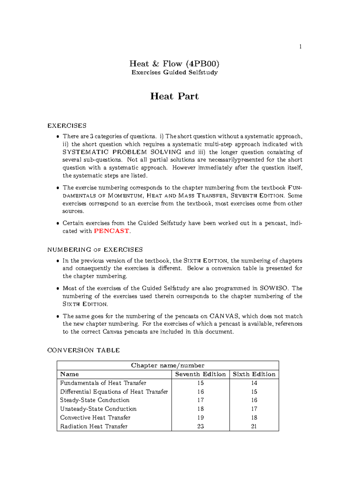 Heat Flow Exercises (4PB00): Guided Selfstudy on Heat Transfer Concepts ...