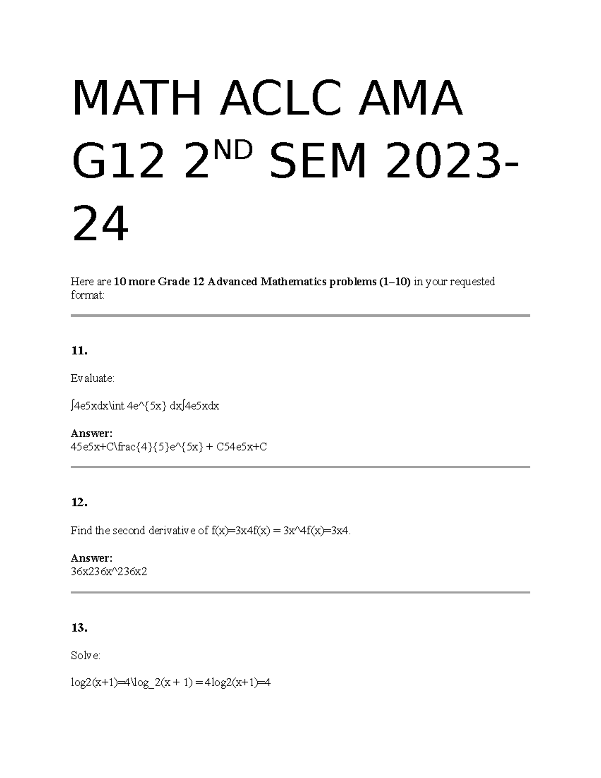 MATH ACLC AMA G12 2ND SEM 2024 6 - MATH ACLC AMA G12 2 ND SEM 2023- 24 ...
