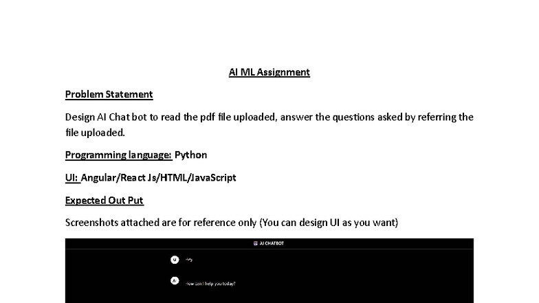AI ML Assignment - //// - Education Based - AI ML Assignment Problem Statement Design AI Chat ...