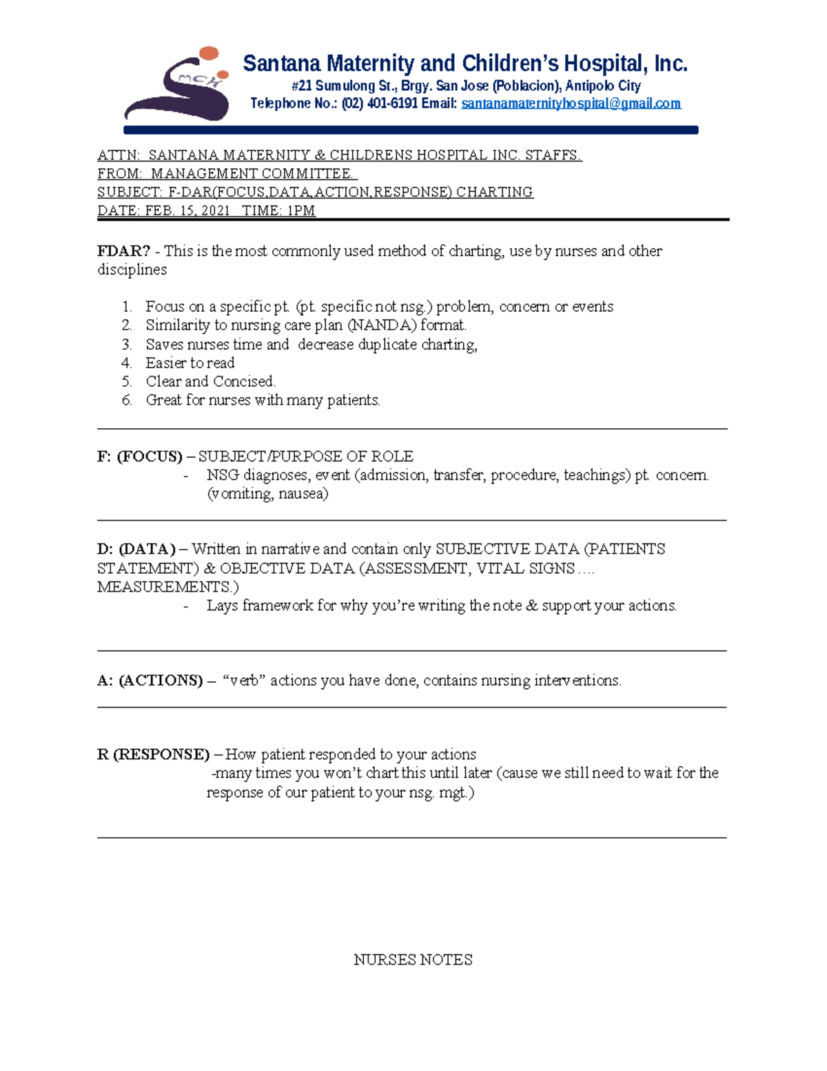 FDAR-Charting Lesson for Nursing Students - Nursing 101 - Studocu