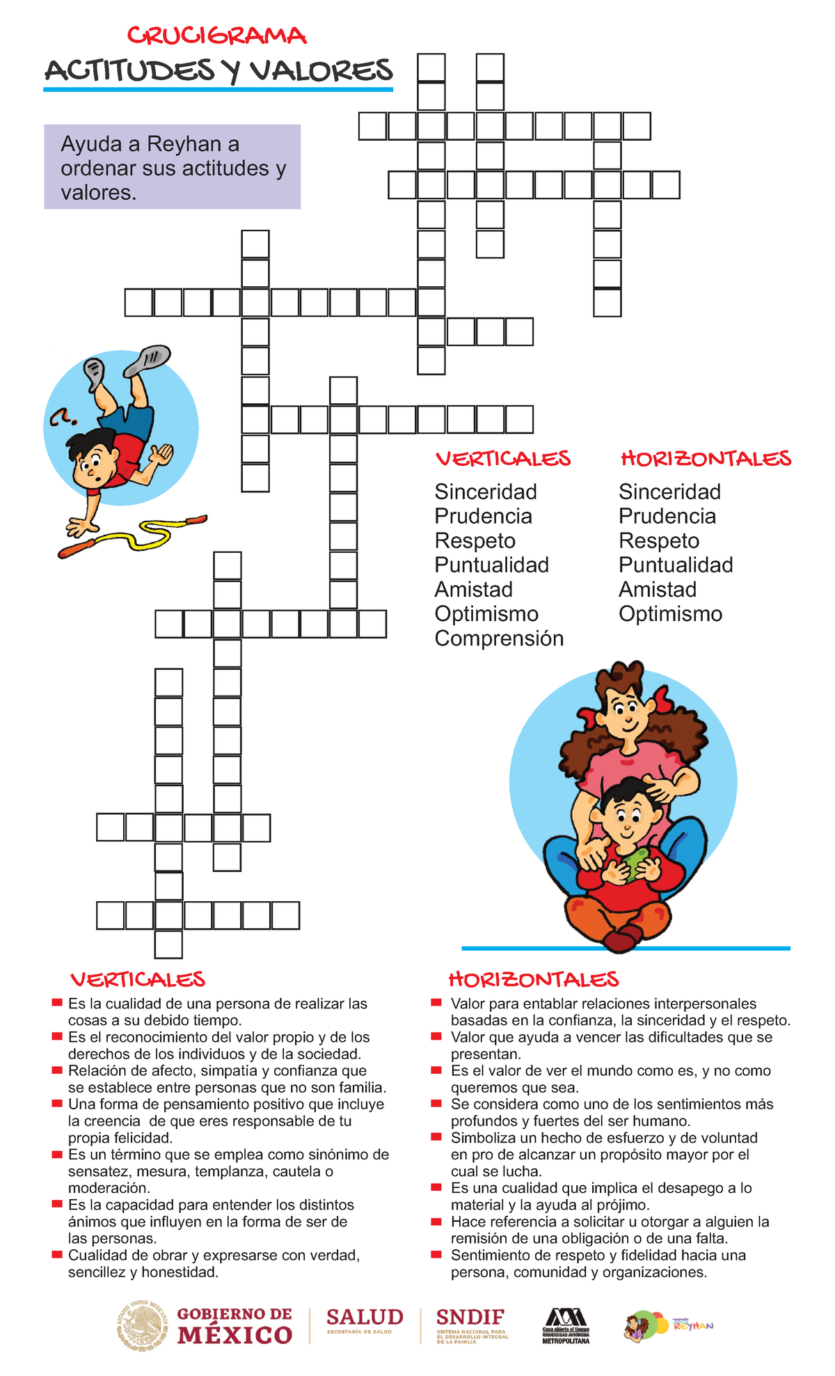 Crucigrama- Actitudes-Y- Valores-01 - VERTICALES CRUCIGRAMA ACTITUDES Y VALORES Sinceridad ...