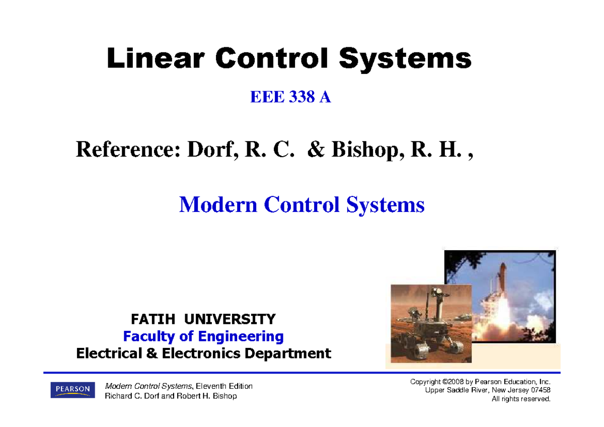 Modern Control Systems Eleventh Edition - Copyright ©2008 by Pearson ...