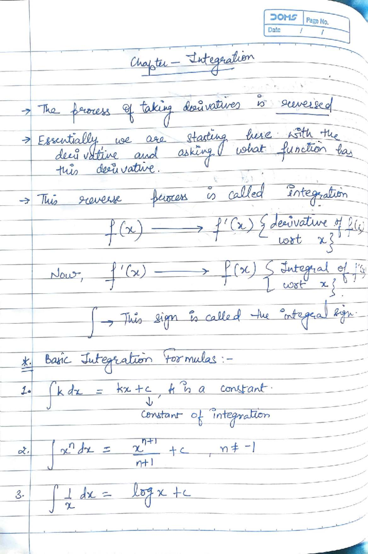 Integration Part 1 - Important Notes for DOMS Course - Studocu
