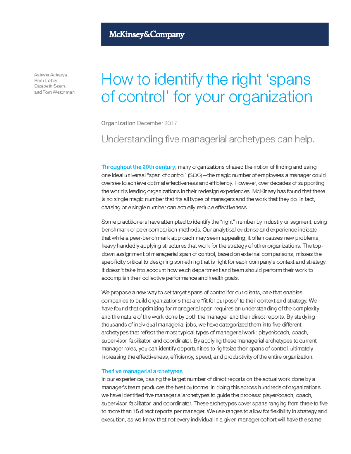 How to Identify the Right Spans of Control for Your Org (Org 101) - Studocu