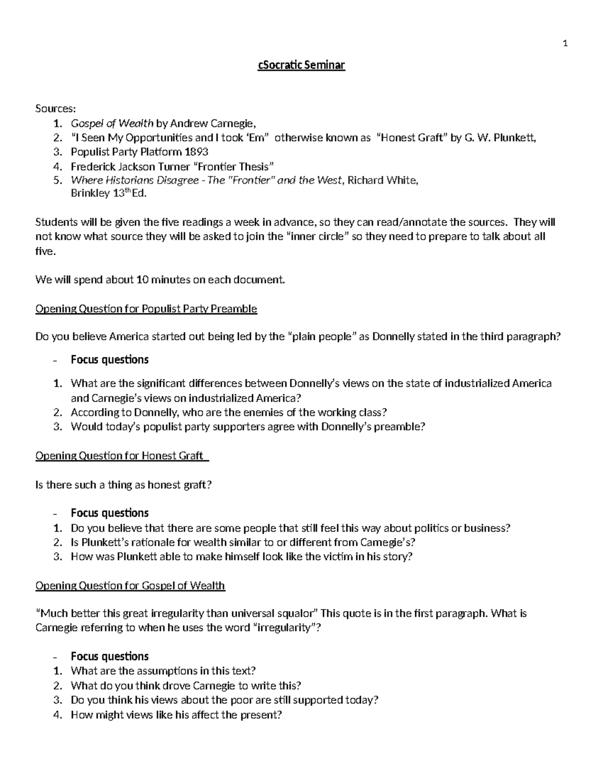 Socratic Seminar Readings for Time Period 6: Key Themes & Questions ...
