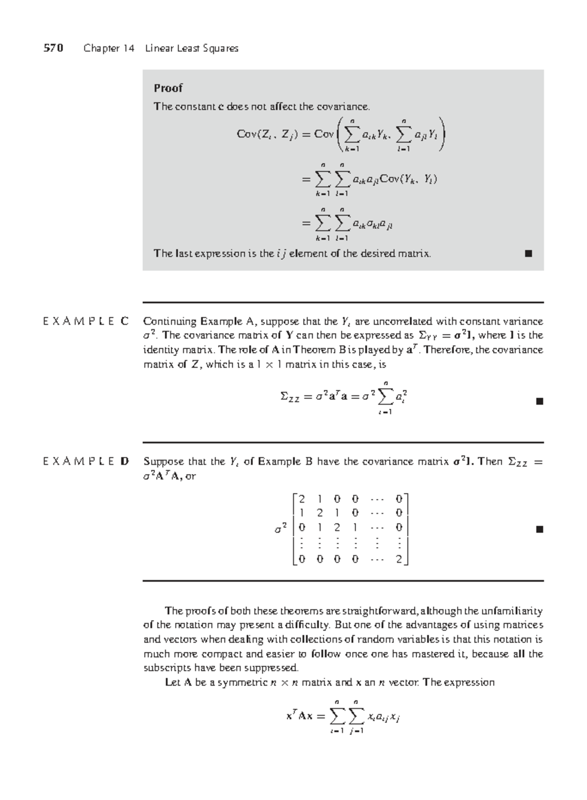 570 Chapter 14 Linear Least Squares Covariance Proofs - Studocu