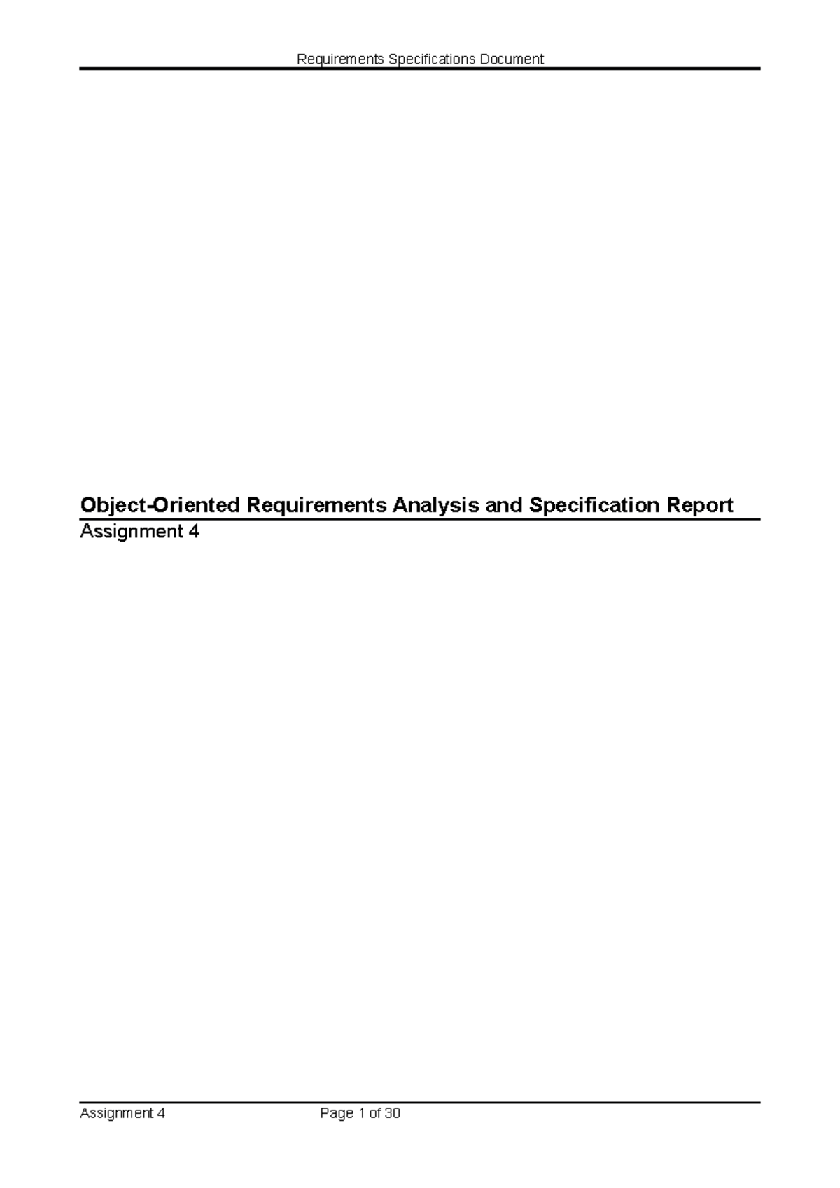 31269 BRM Assignment 4: Object-Oriented Req. Analysis Report - Studocu