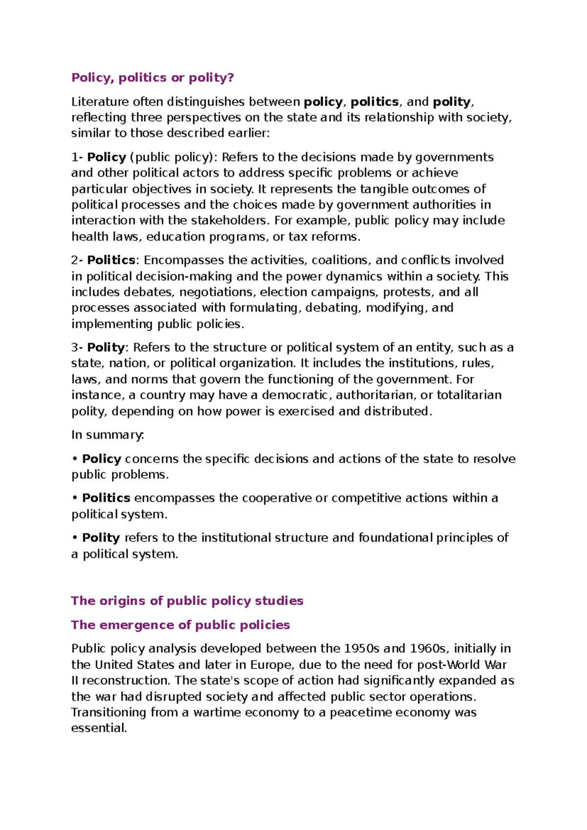 PP part 1 - Policy, Politics, and Polity: Understanding Public Policy ...