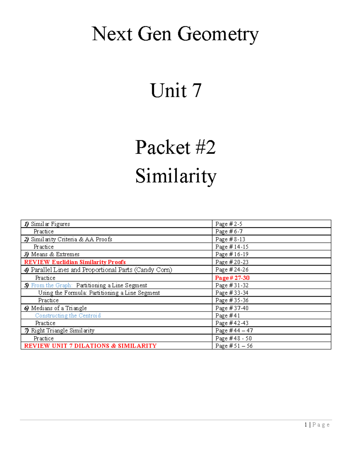 Unit 7 Geometry Packet: Similarity & Proofs Review - Studocu