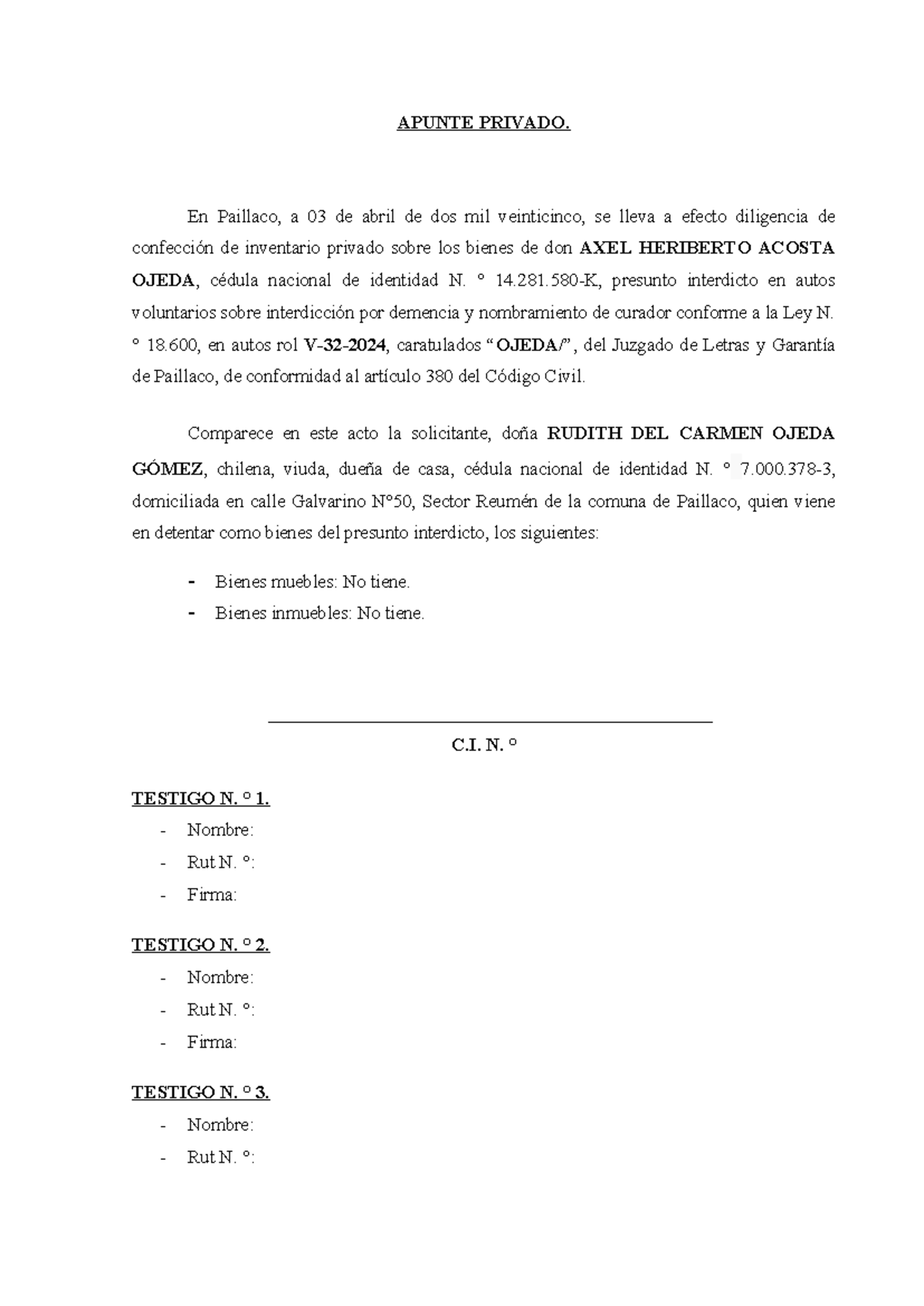Apunte privado sobre bienes de don Axel Heriberto Acosta Ojeda - Studocu