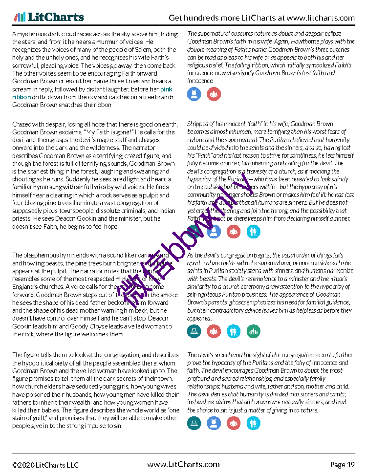 Young Goodman Brown: Literary Analysis Chart for Lit. 19 - Studocu