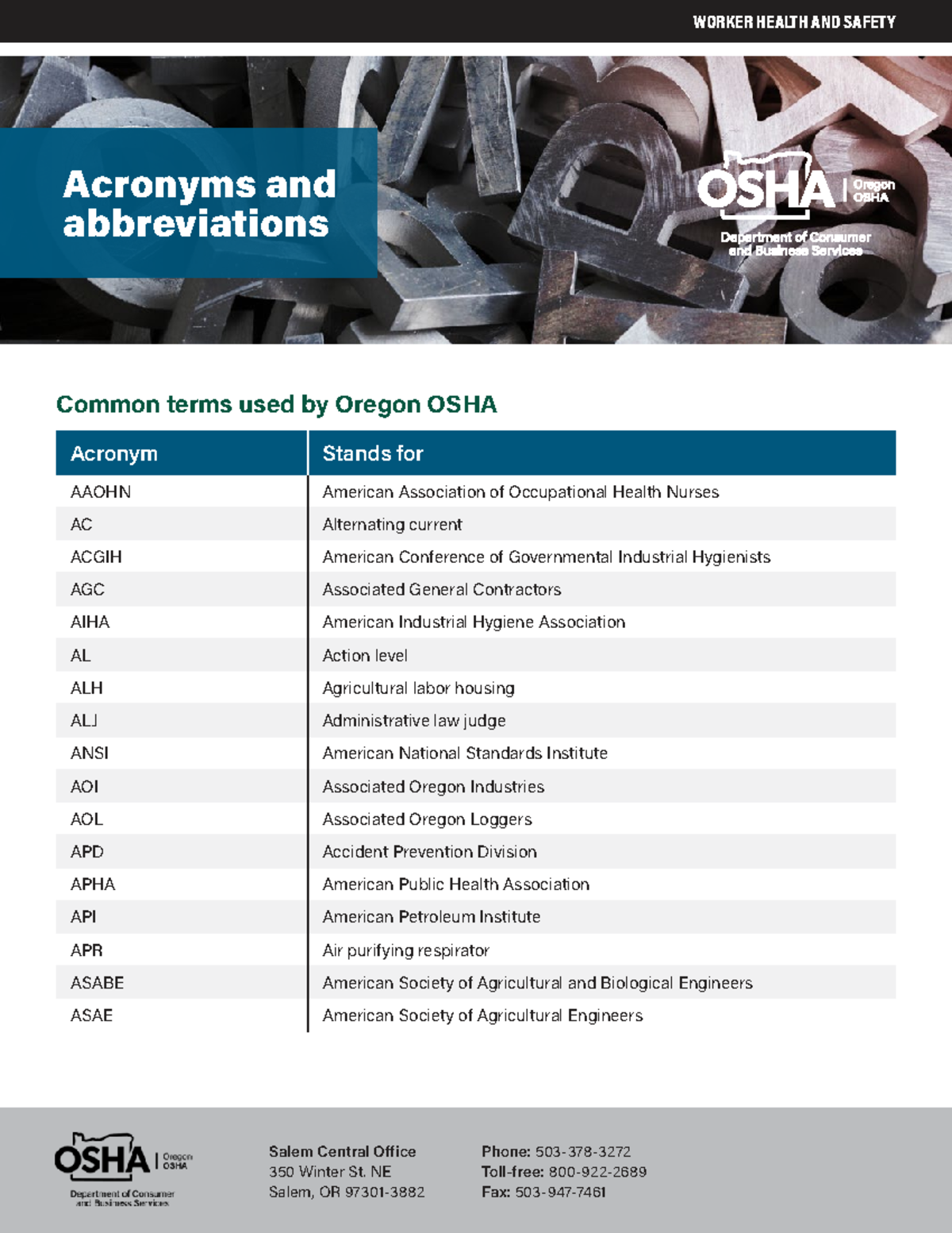Health and Safety Abbreviations: Common Terms and Acronyms - Studocu