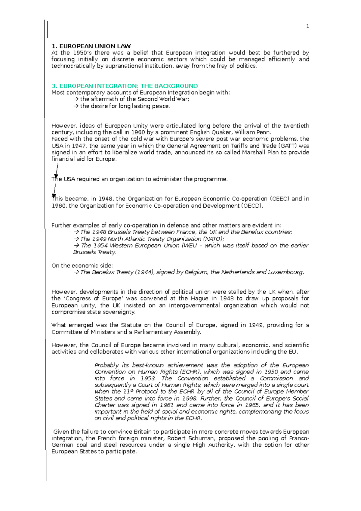 European Union Law Overview: Structure and Historical Milestones - Studocu