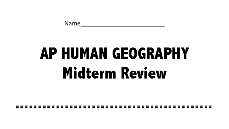 AP HUMAN GEOGRAPHY Midterm Review Notes: Key Concepts & Terms - Studocu