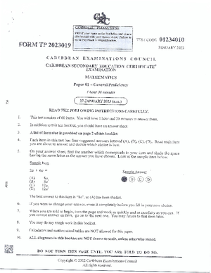 June 2015 p1 - maths p1 past papers - I TEST CODE 01234010 FORM TP ...
